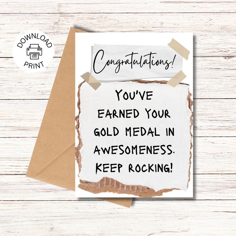 Funny Congratulations Card | Printable Greeting Card | Keep Rocking ...