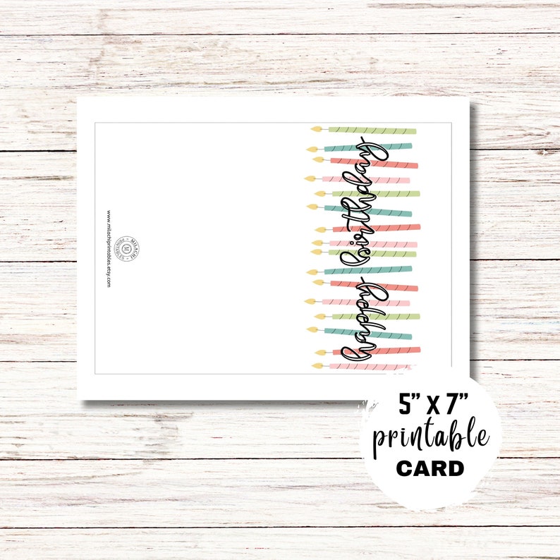 Happy Birthday Card Printable Greeting Card Digital Download PDF Card ...