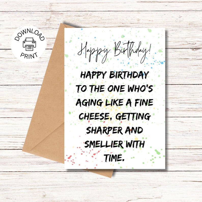 Funny Happy Birthday Card | Printable Greeting Card | Sharper and ...