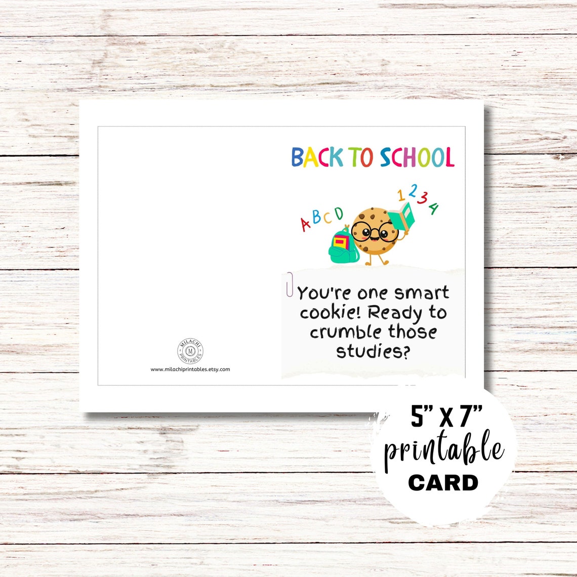 Back to School Printable Card, First Day at School, Greeting Card, Good ...