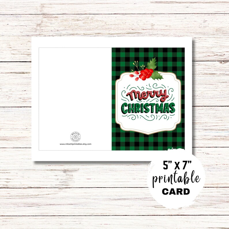 Merry Christmas Card | Printable Holiday Greeting Card | Cute Christmas ...
