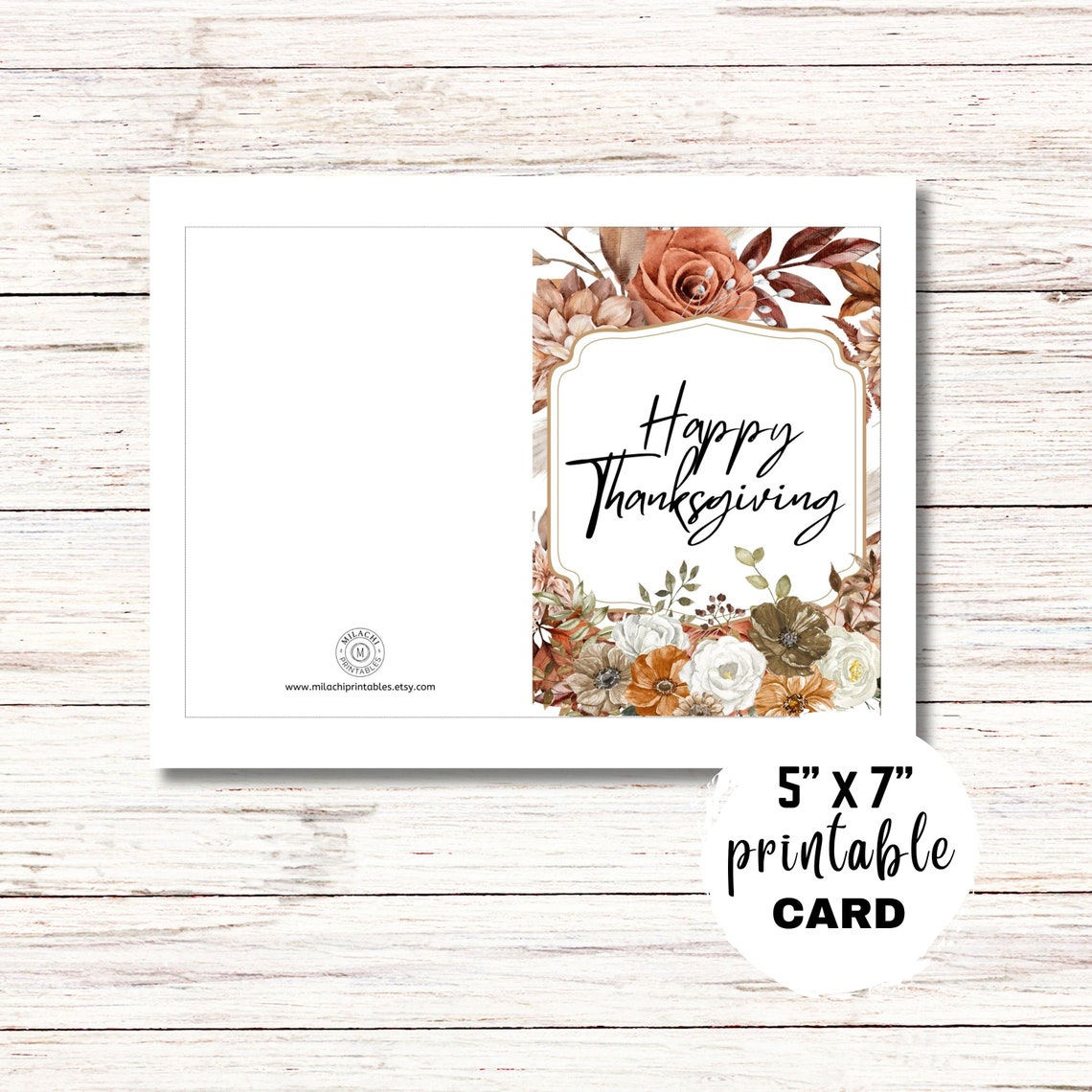 Happy Thanksgiving Card - Printable Greeting Card - Thanksgiving ...