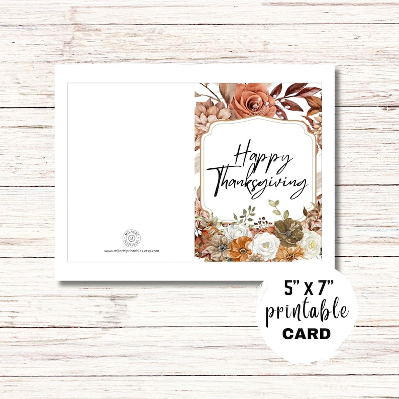 Happy Thanksgiving Card - Printable Greeting Card - Thanksgiving ...