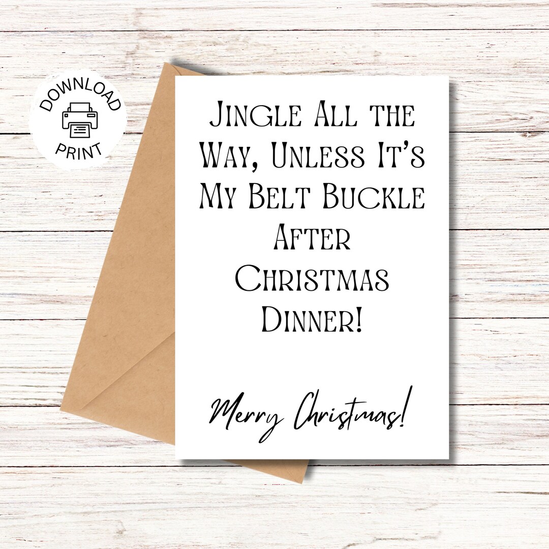Christmas Dinner - Funny Merry Christmas Card - Printable Greeting Card ...