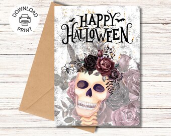 Happy Halloween Card Printable Greeting Card Spooky Halloween Printable ...