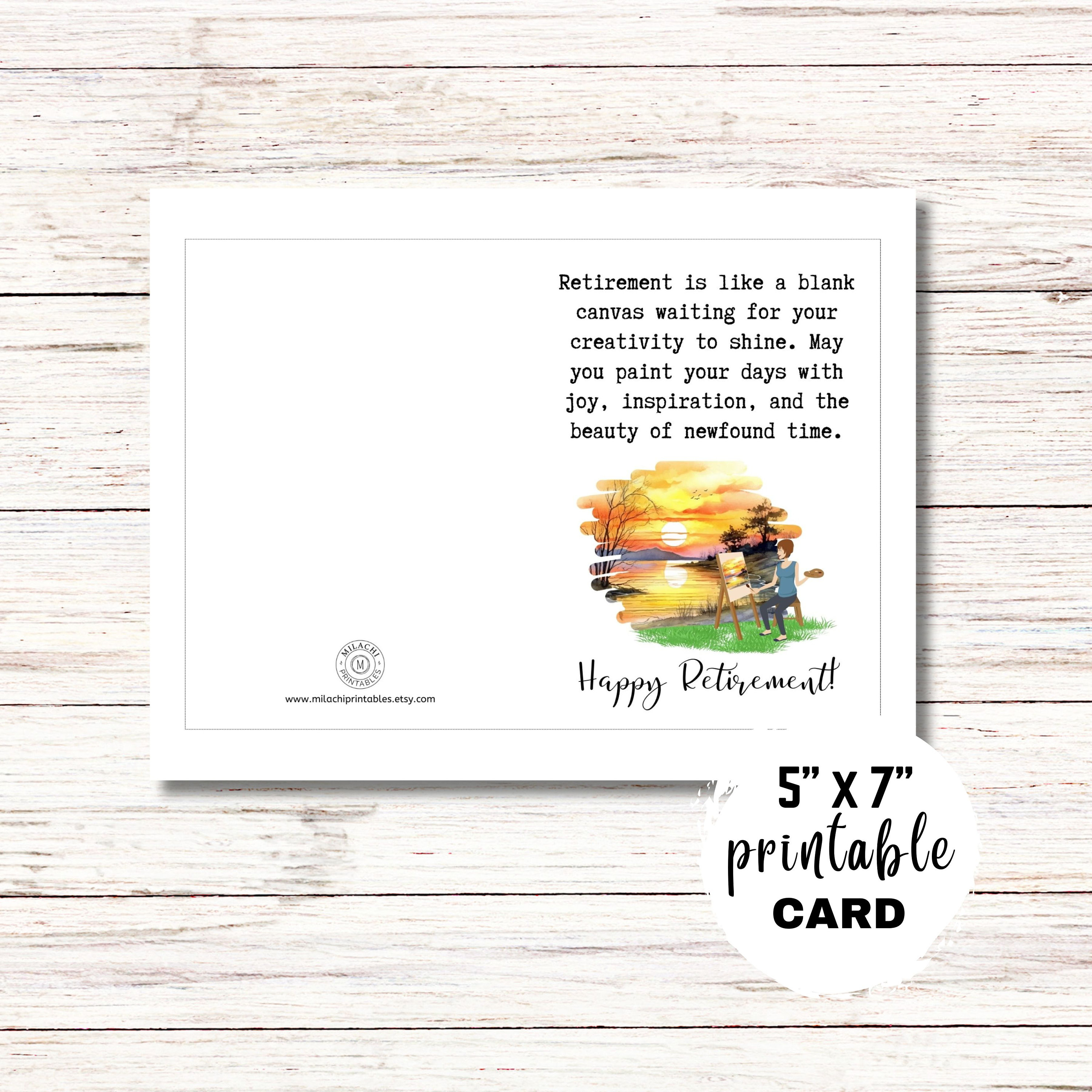 Printable Retirement Card, Creating Your Masterpiece, Happy Retirement ...