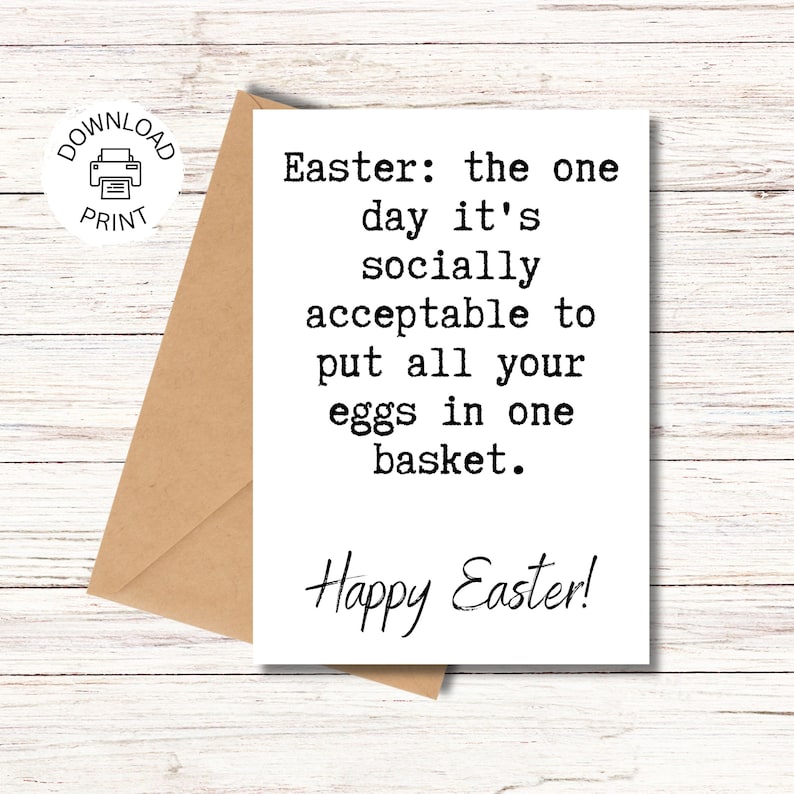 Funny Happy Easter Card | Printable Cute Greeting Card | Easter Card ...