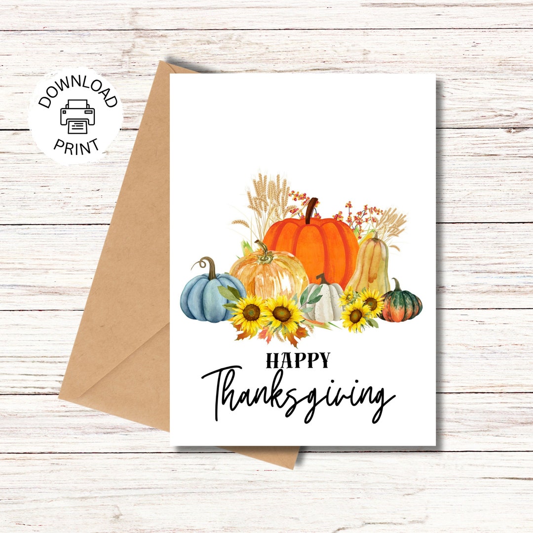 Happy Thanksgiving Card Printable Greeting Card Thanksgiving Printable ...