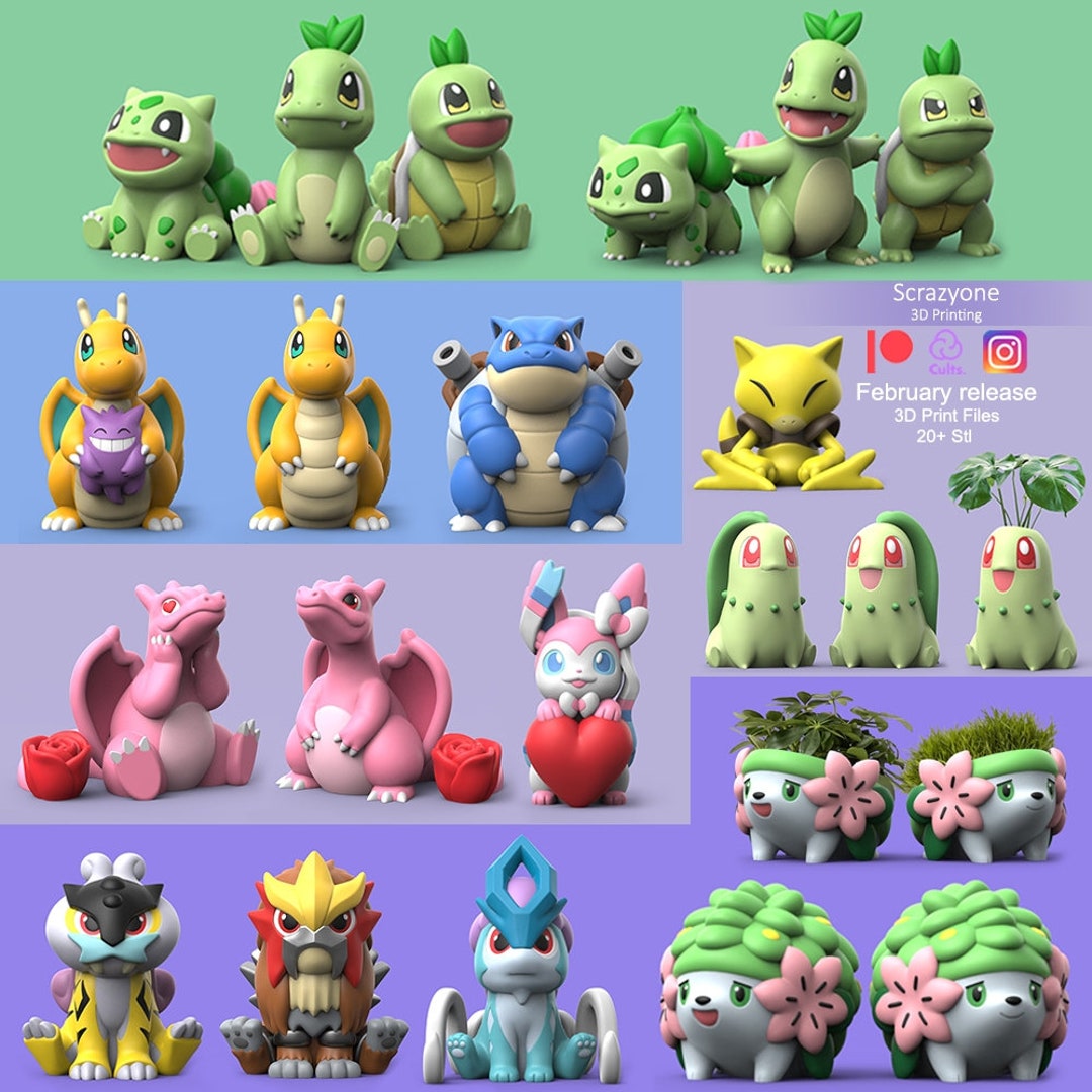 Custom 3D Printed Pokemon and Planters Watch It Be Made - Etsy