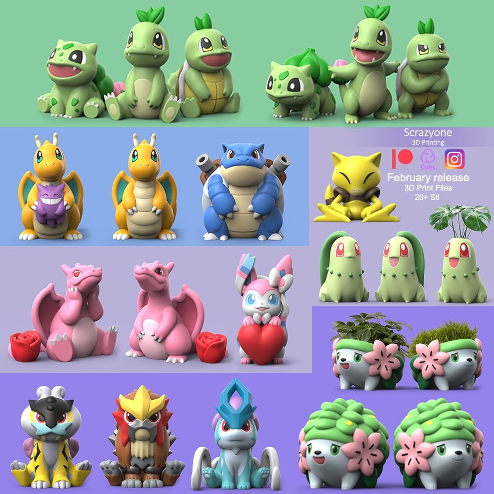 Custom 3D Printed Pokemon and Planters Watch It Be Made - Etsy