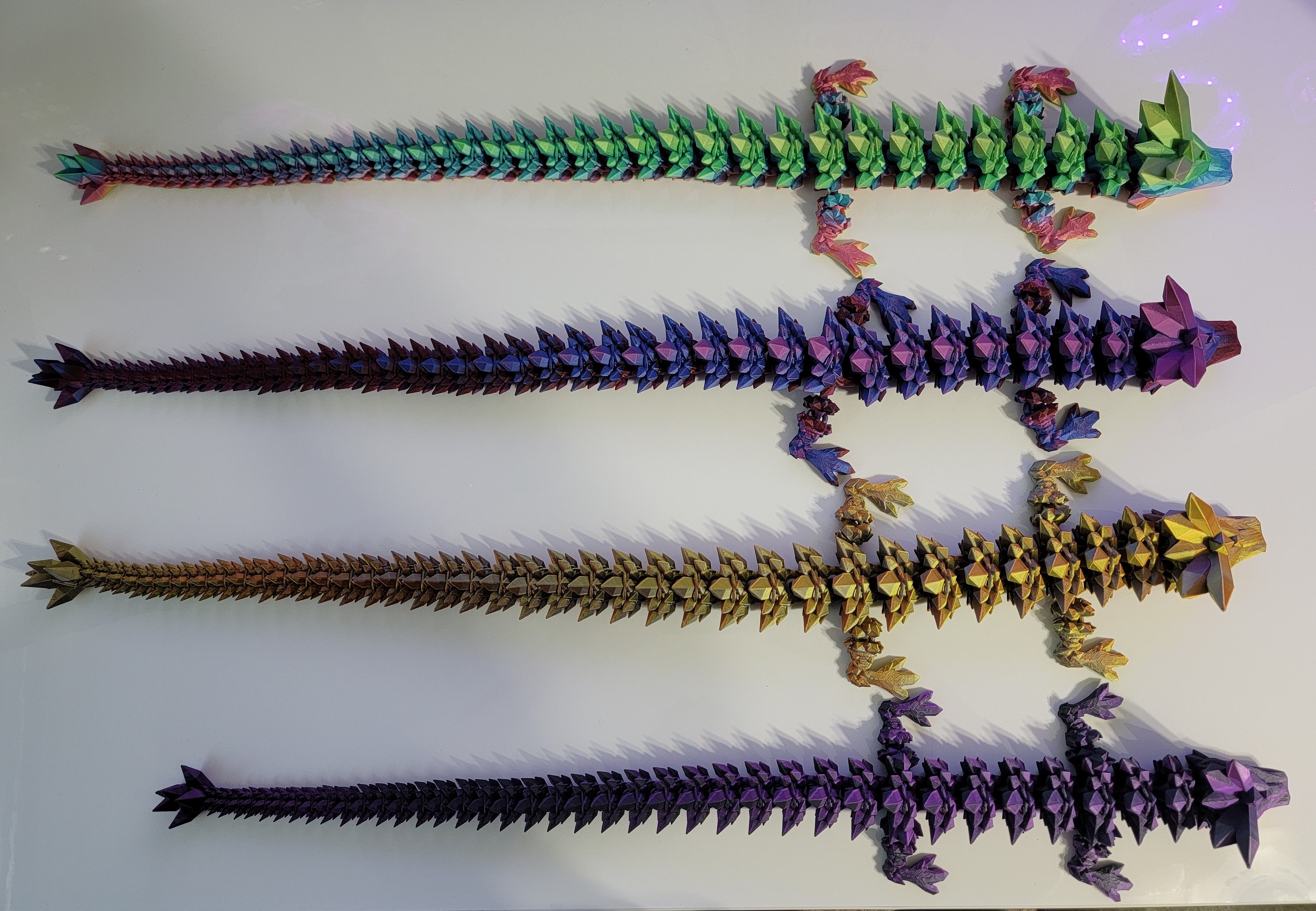 Custom 3D Printed Articulating Crystal Dragons. Majestic - Etsy