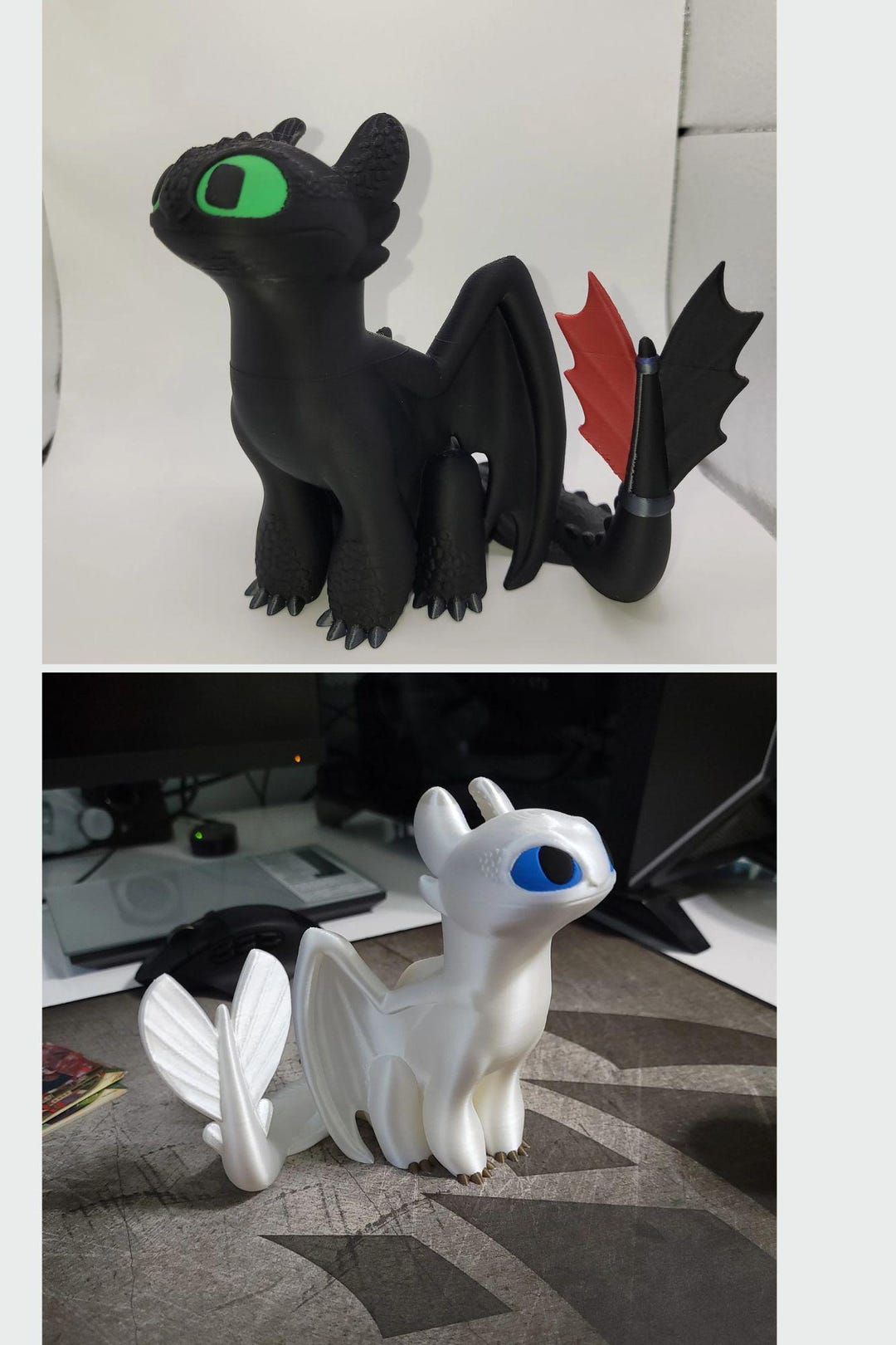 Custom 3D Printed toothless / Light Fury - Etsy