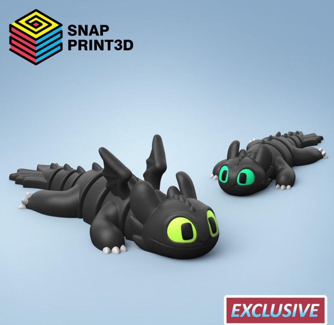 Custom 3D Printed articulating Toothless or Light Fury - Etsy Custom 3D Printed articulating Toothless or Light Fury - Etsy