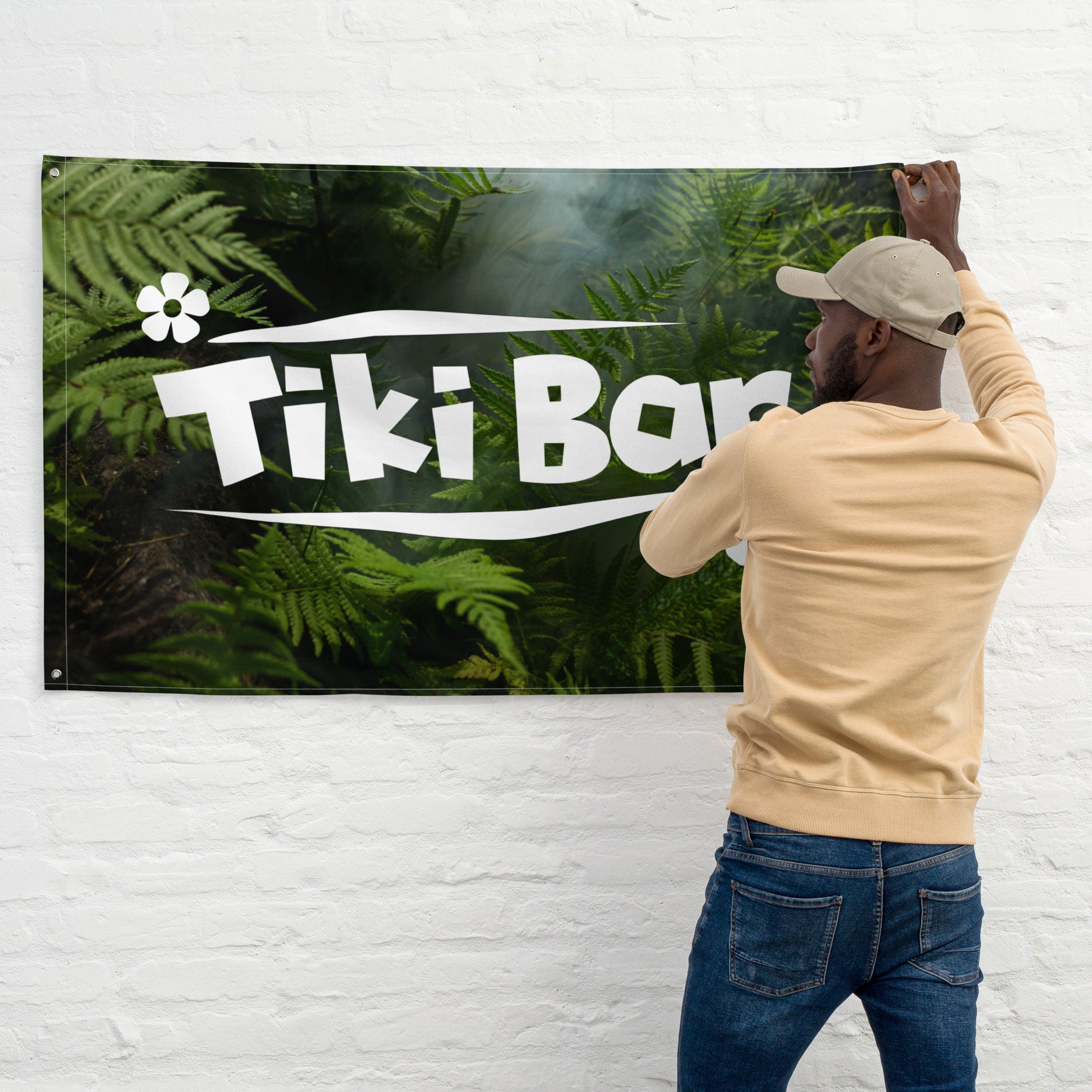 Tiki Bar Flag Wall Hang Sign for Bar, Bedrrom, Man Caves, She Sheds ...