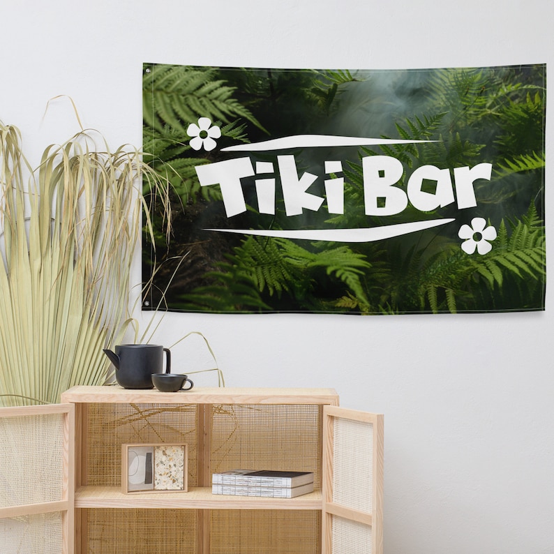 Tiki Bar Flag Wall Hang Sign for Bar Bedrrom Man Caves She - Etsy