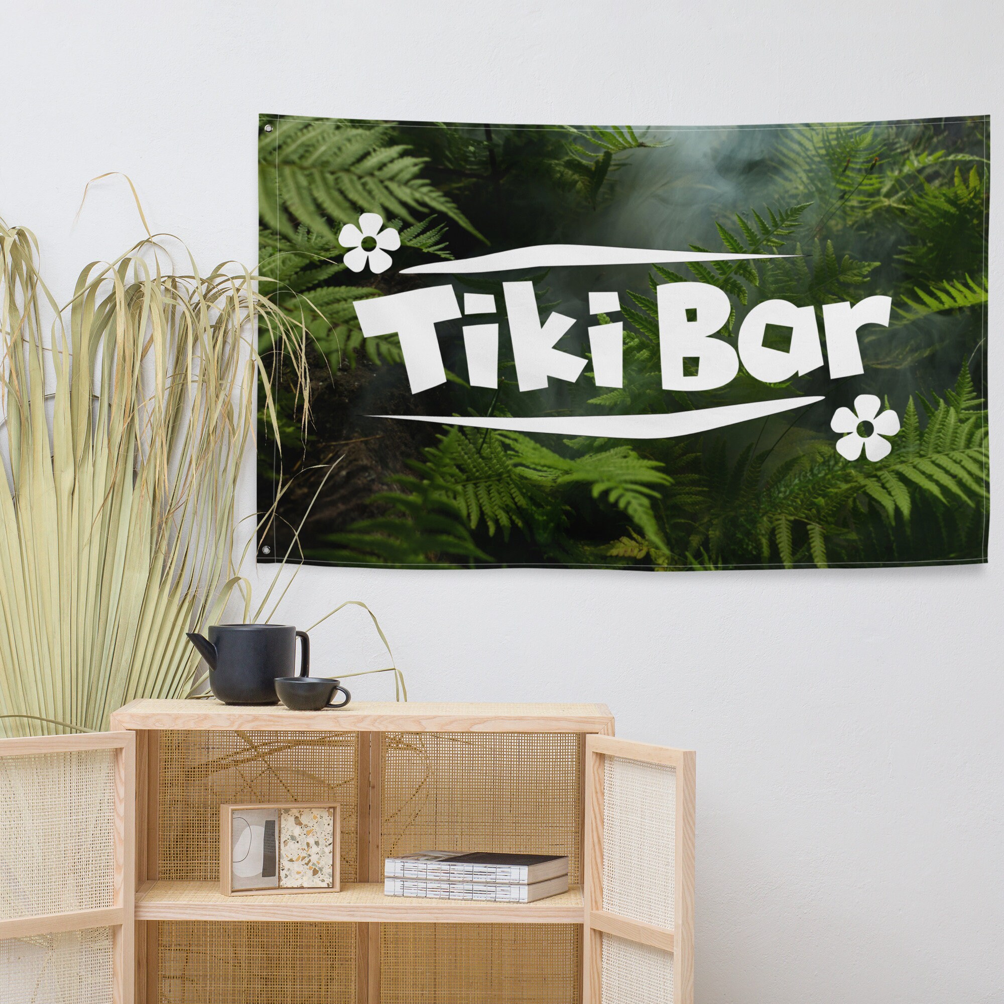 Tiki Bar Flag Wall Hang Sign for Bar, Bedrrom, Man Caves, She Sheds ...