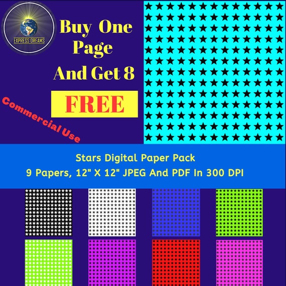 Star Digital Paper Star Digital Background Desktop Wall - Etsy