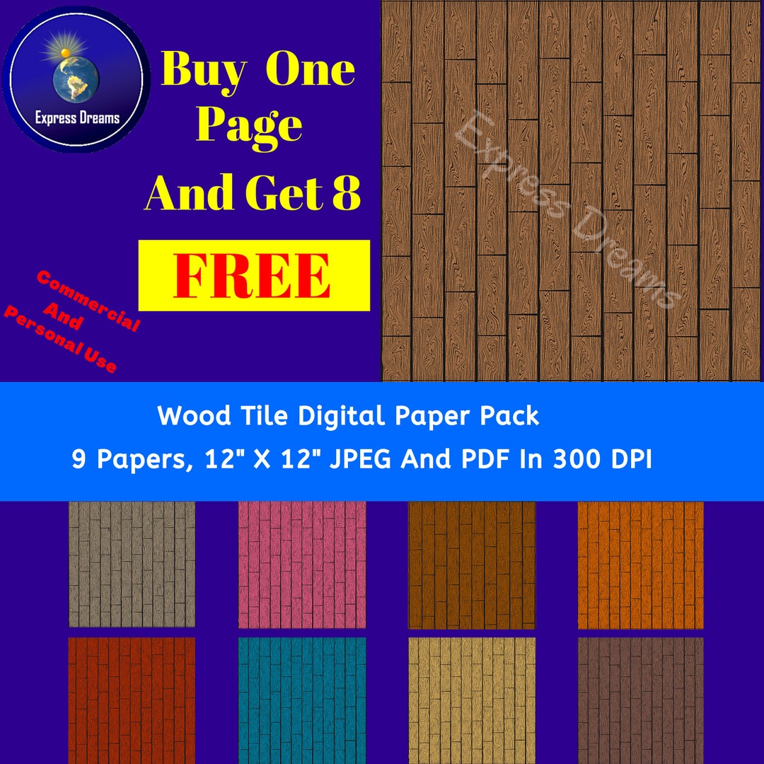 Wood Tile Digital Paper, Wood Floor Digital, Wood Digital Paper, Wood ...