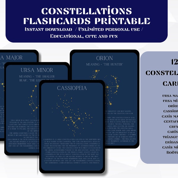 Montessori Constellation Cards - Etsy
