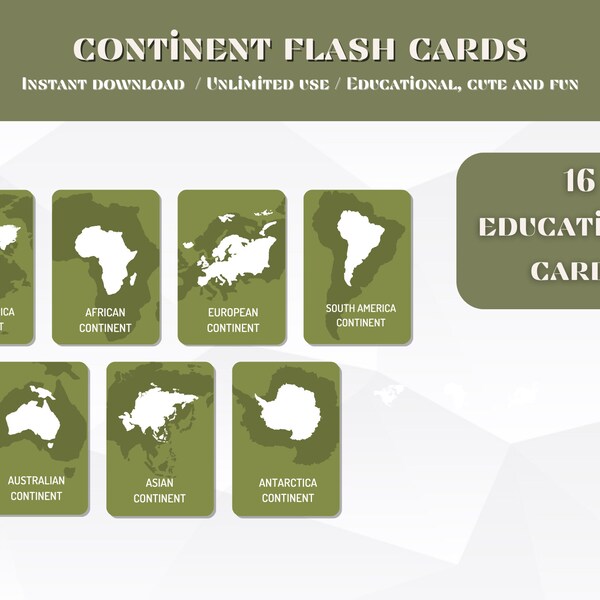 Geography Flash Cards - Etsy