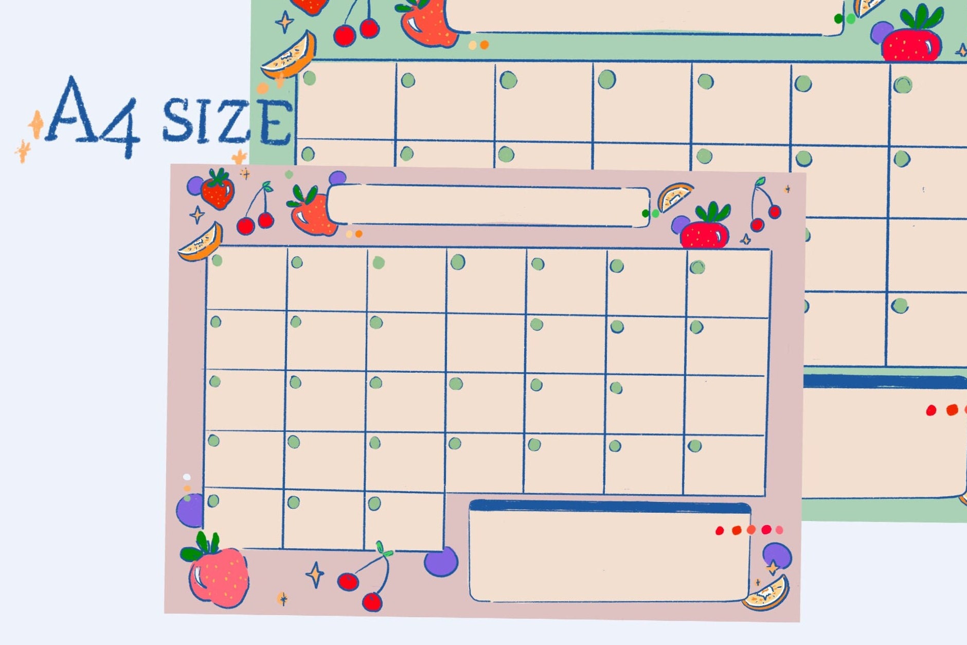 Cute Printable Calendars / Cute Fruit Calendars / Open Cute - Etsy
