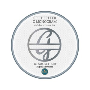 G Split Letter Monogram SVG, Laser Cut File, CNC Plasma DXF, Xtool ...
