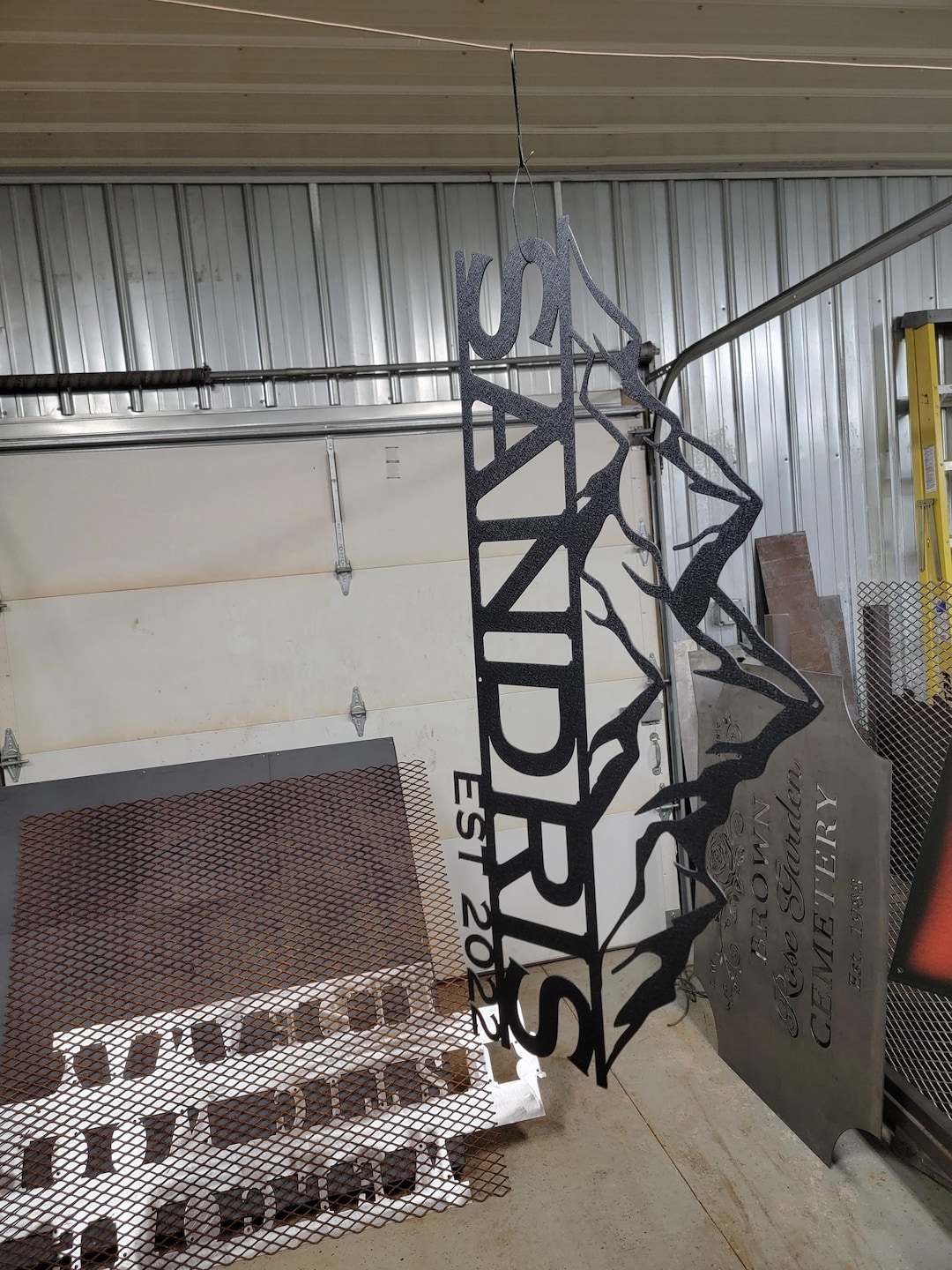 Mountain Scene Dxf File for Cnc Plasma Cutting, Custom Name Sign Svg ...