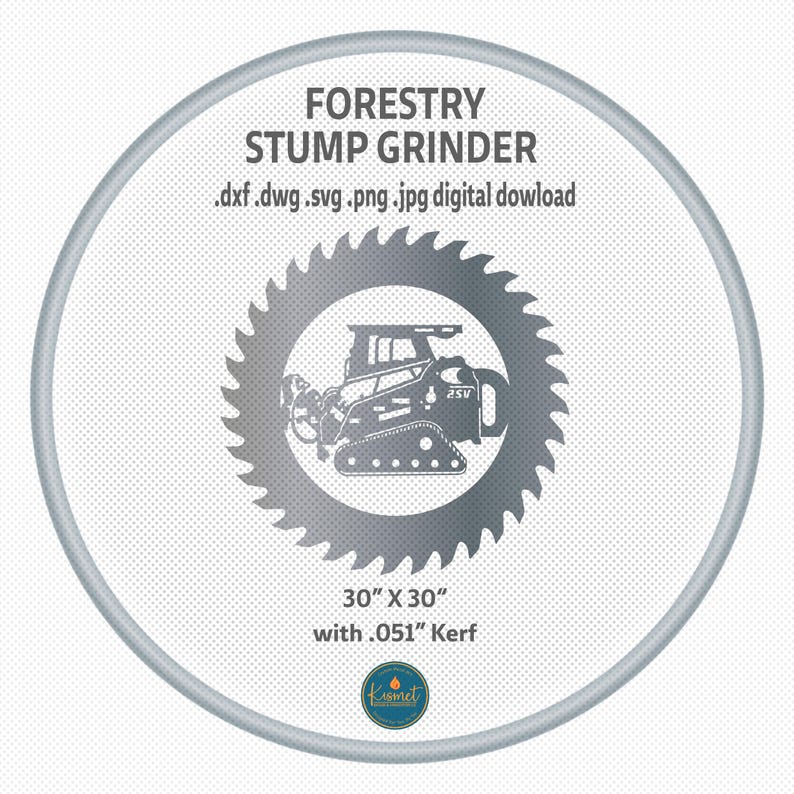 Stump Grinder Logo Sign Svg Files for Laser Cutter, Forestry Sign Dxf ...