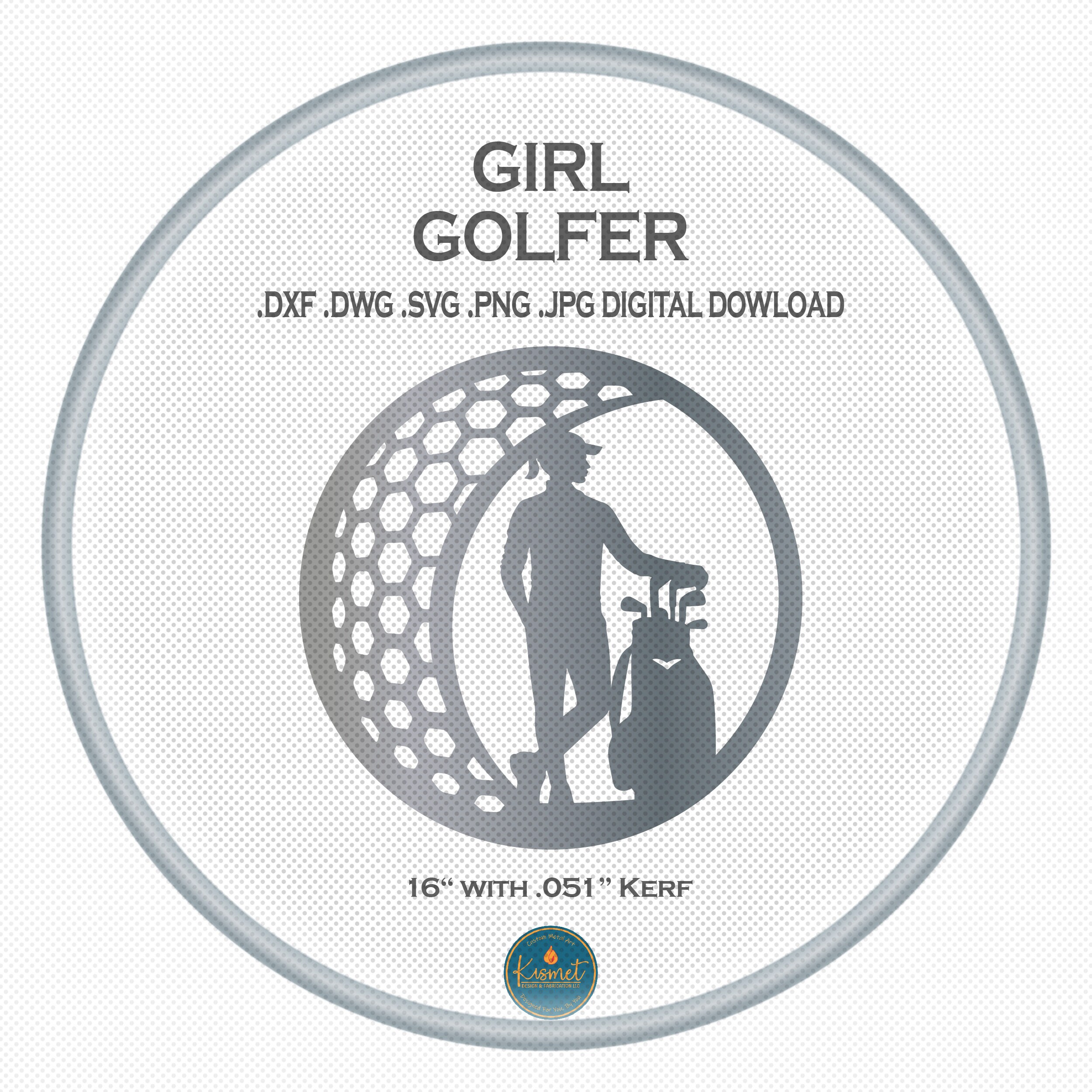 Girl Golfing Svg File for Laser Cutters, Golf Dxf Plasma Cut File for ...