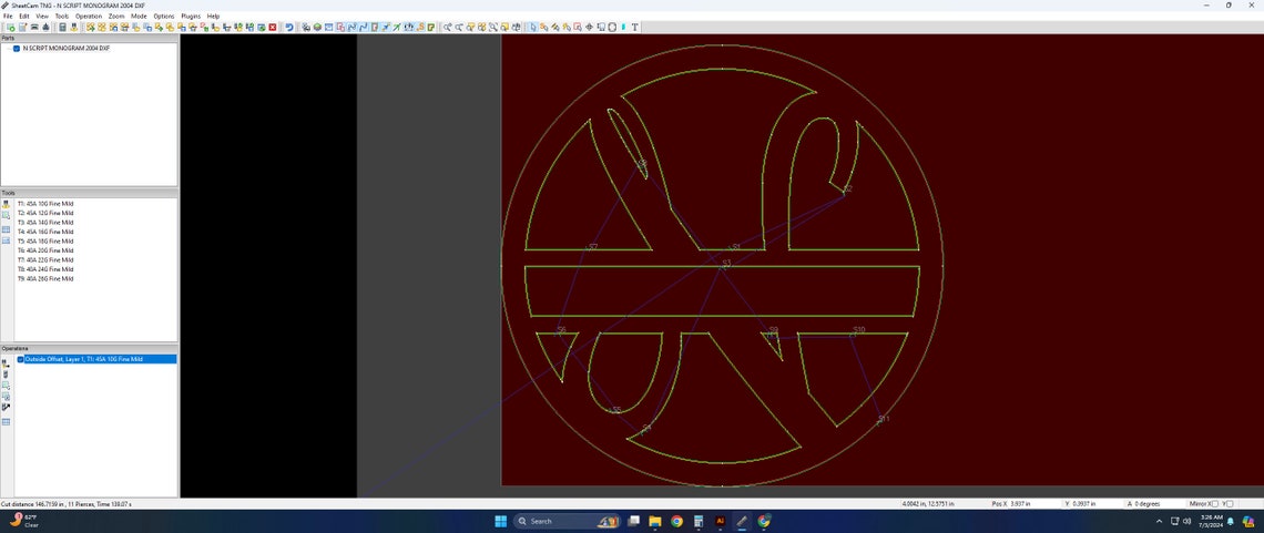 N Split Letter Monogram SVG, Laser Cut File, CNC Plasma DXF, Xtool ...