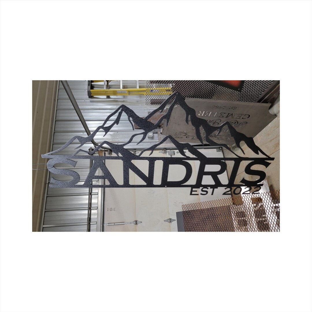 Mountain Scene Name Sign CNC Plasma DXF File: Laser SVG Cut Files ...
