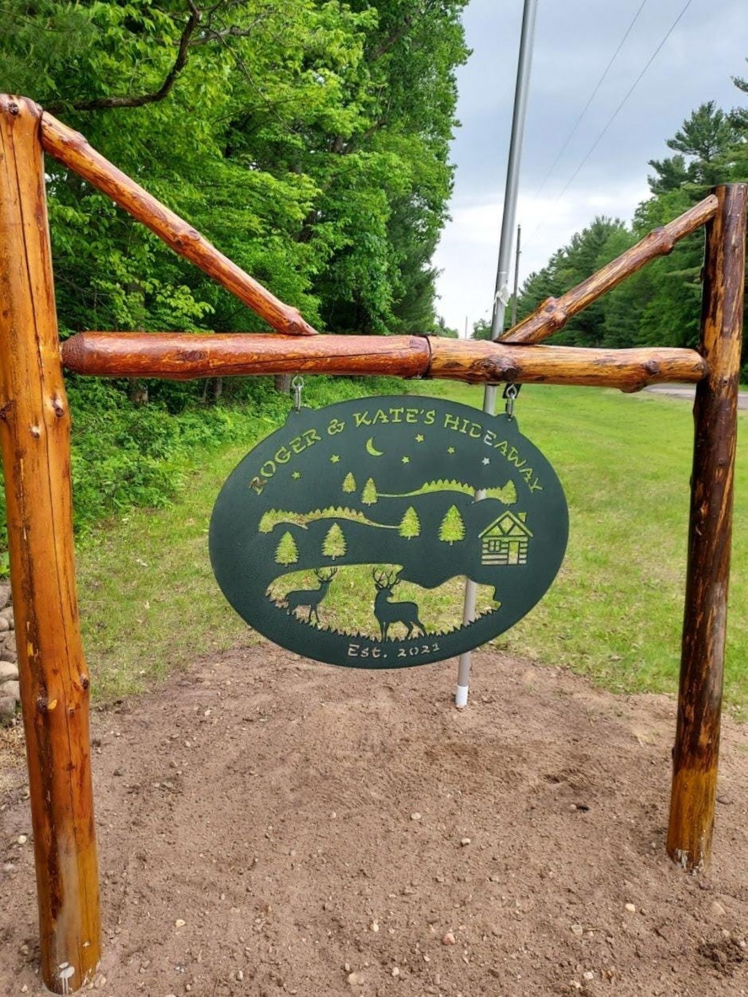 Deer Cabin Sign SVG File: CNC Plasma DXF, Laser Cut File, Cricut ...