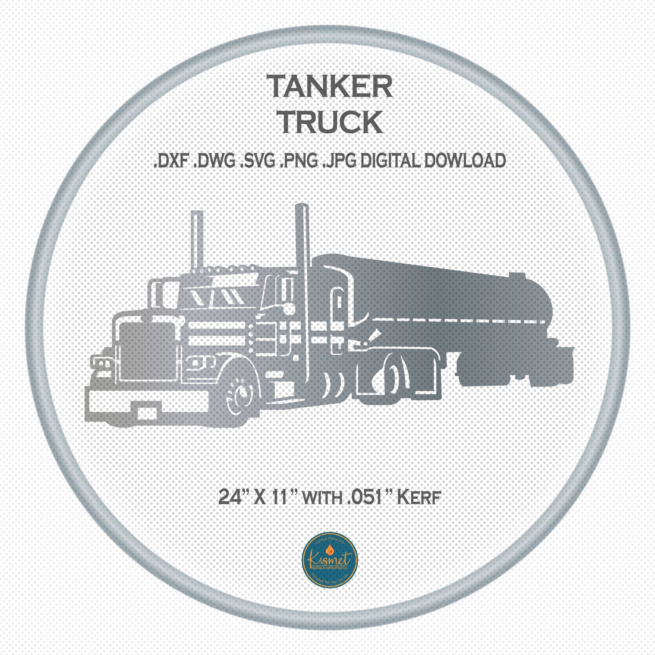 Tanker Truck Dxf File for Cnc Plasma, Semi Tractor Svg Files for Laser ...