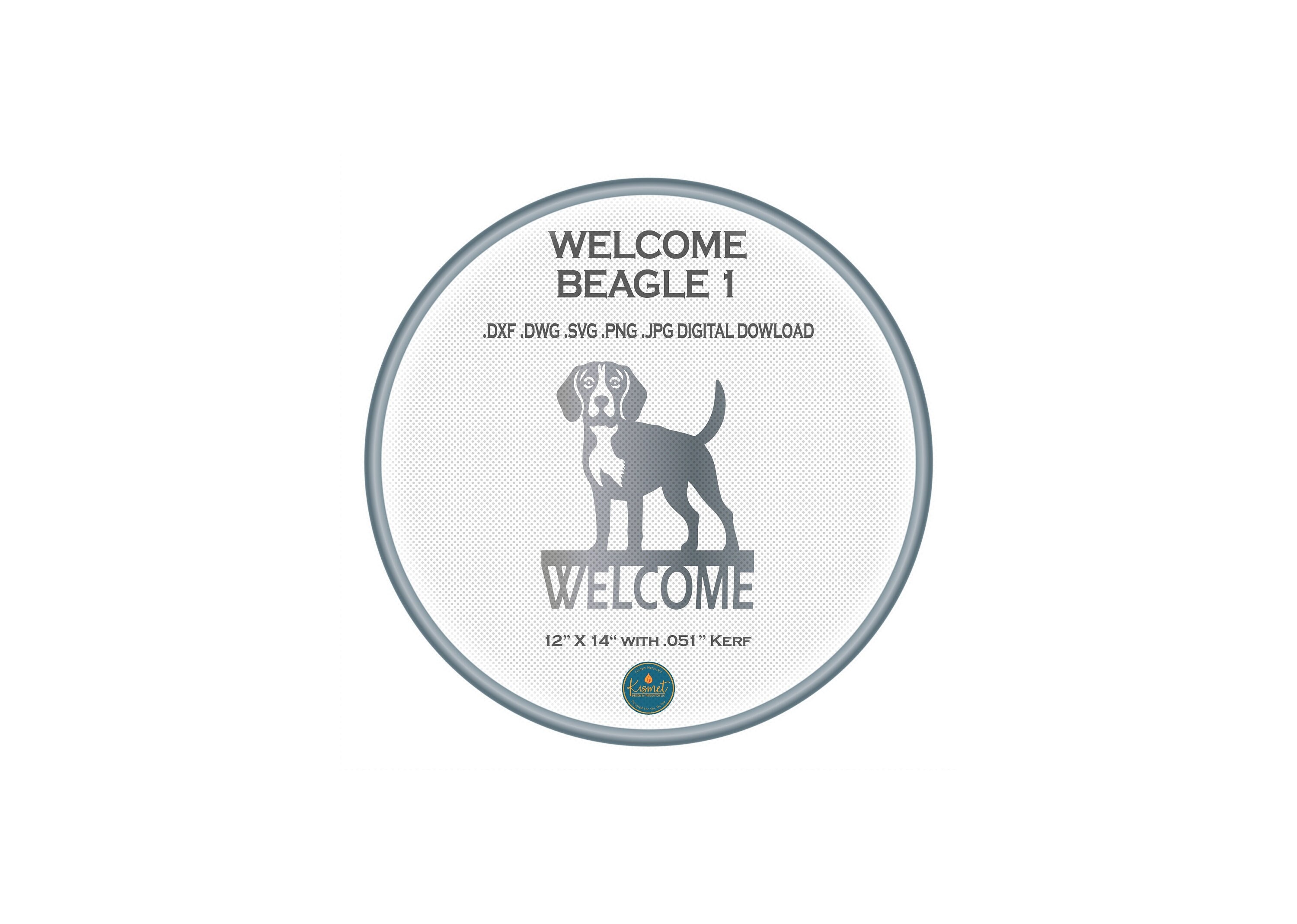 Beagle Welcome Sign, DXF SVG PNG, Cnc Plasma Laser Cut File Xtool ...