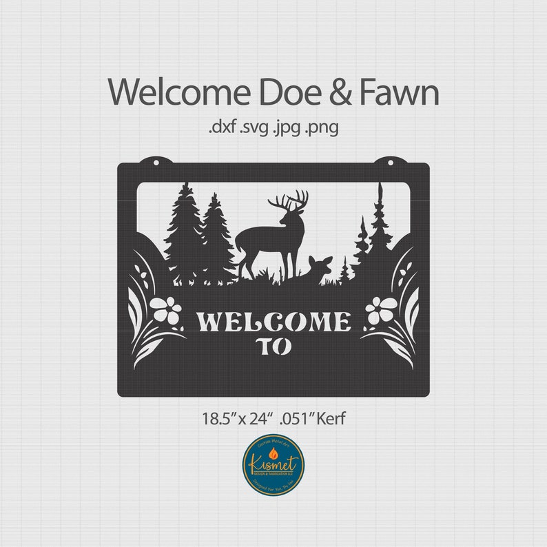 Personalized Deer Sign, DXF SVG PNG, Plasma Laser Xtool Cut Files ...