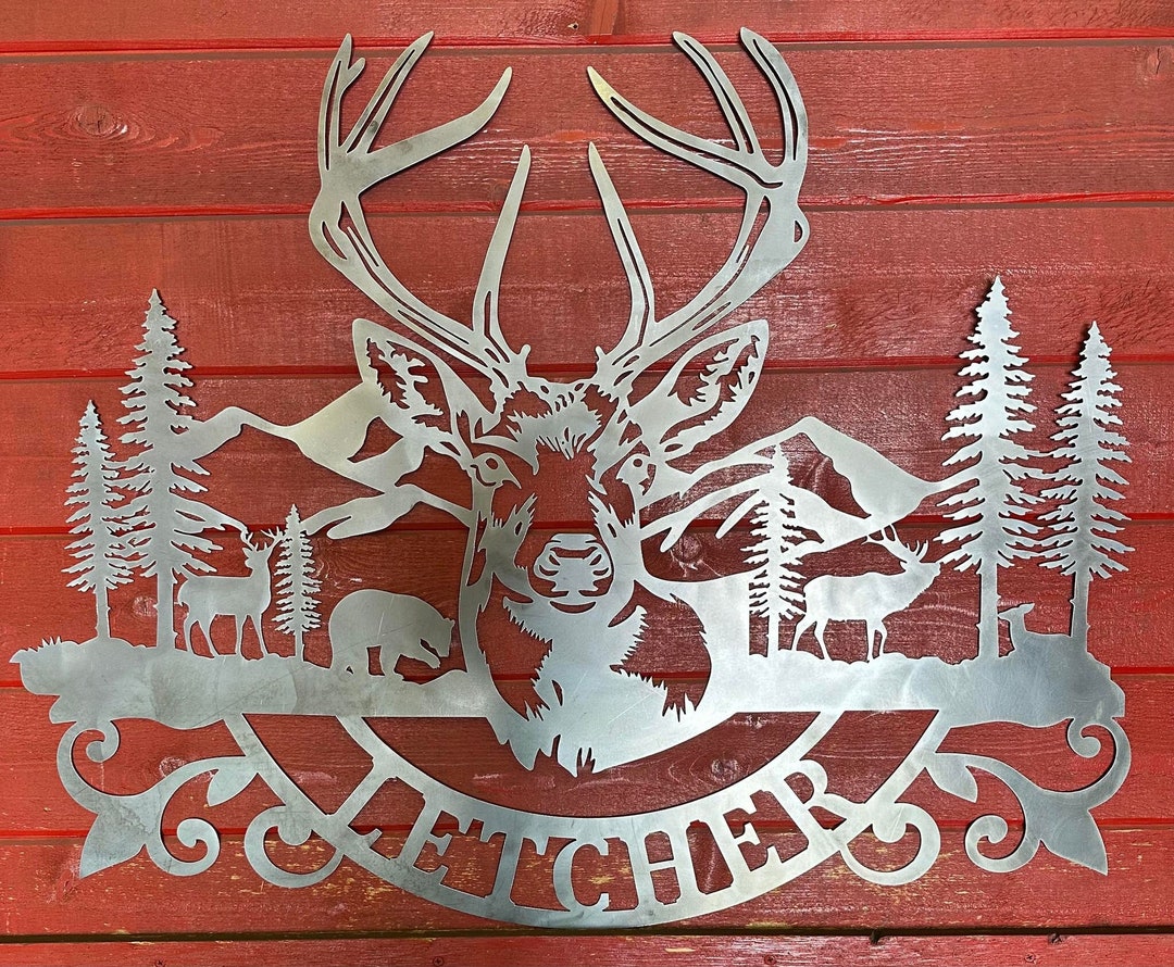 Personalized Whitetail Deer Dxf File for Cnc Plasma, Bear Dxf Cut Files ...