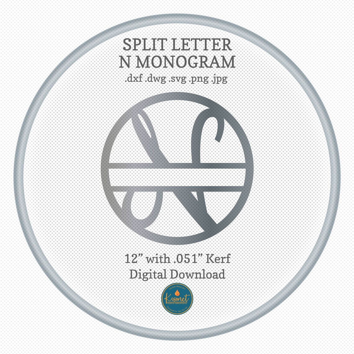Split Letter Monogram Svg Files for Laser Cut Signs, Letter N Monogram ...