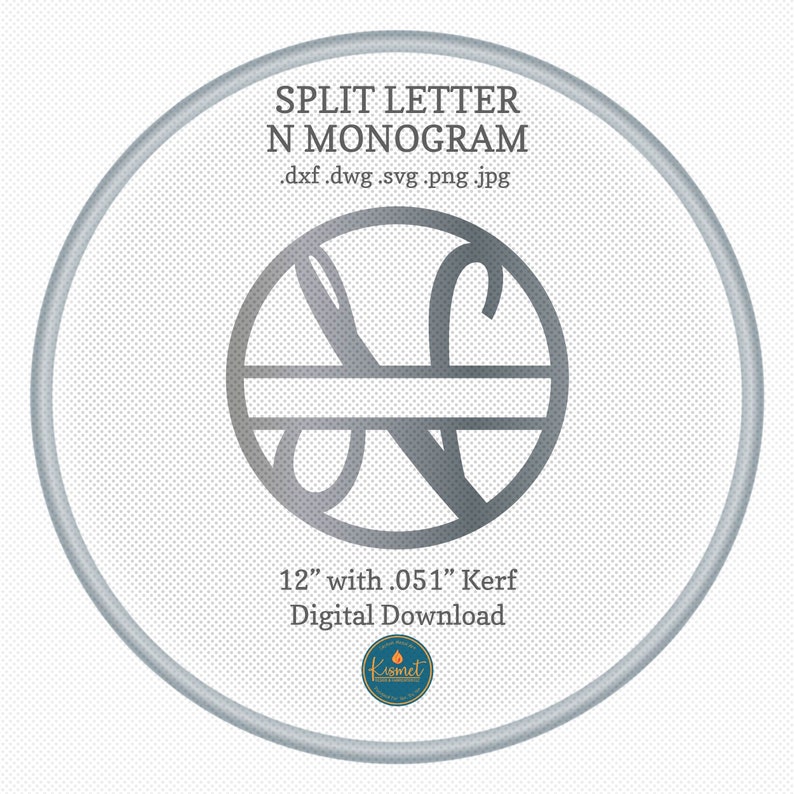 N Split Letter Monogram SVG, Laser Cut File, CNC Plasma DXF, Xtool ...