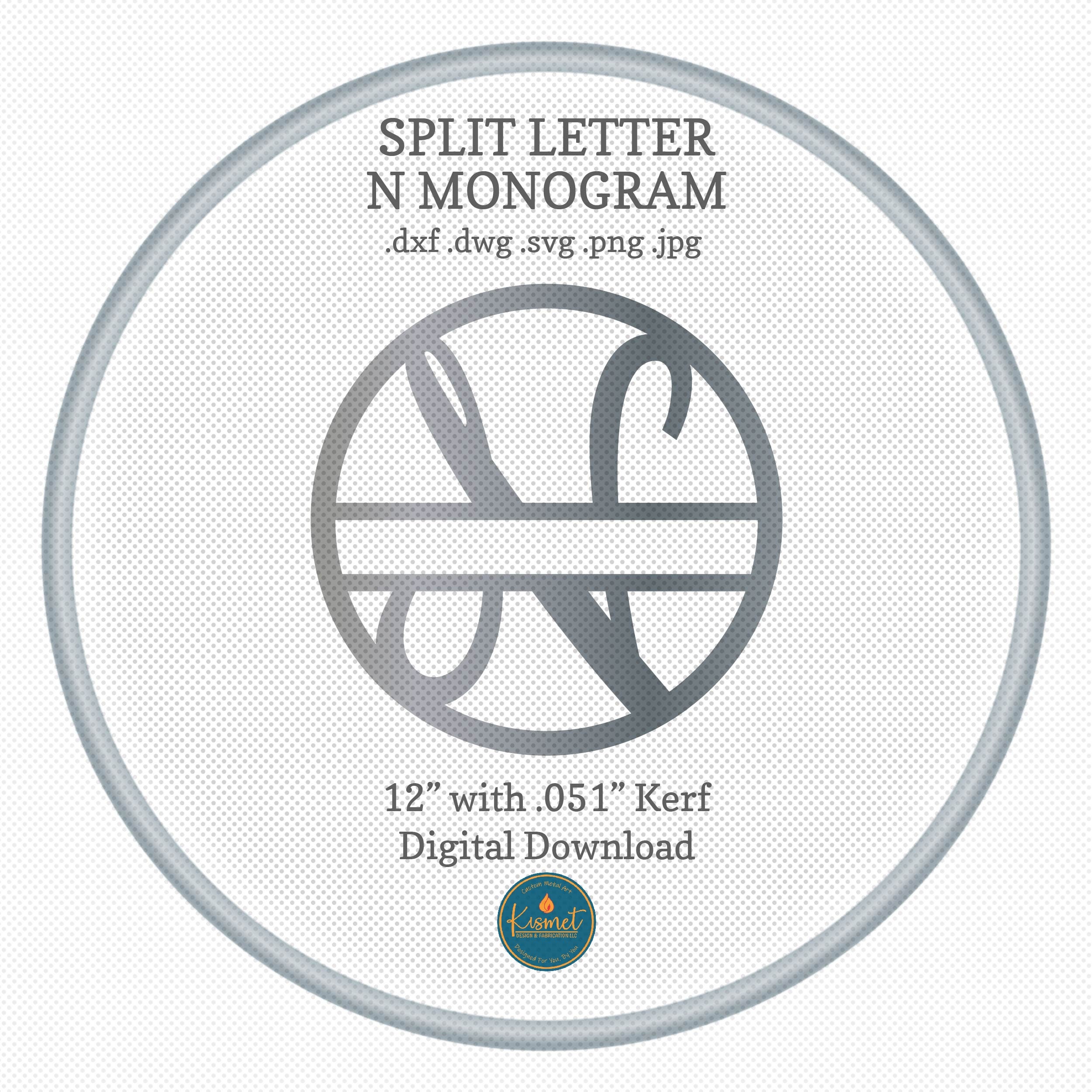N Split Letter Monogram SVG, Laser Cut File, CNC Plasma DXF, Xtool ...