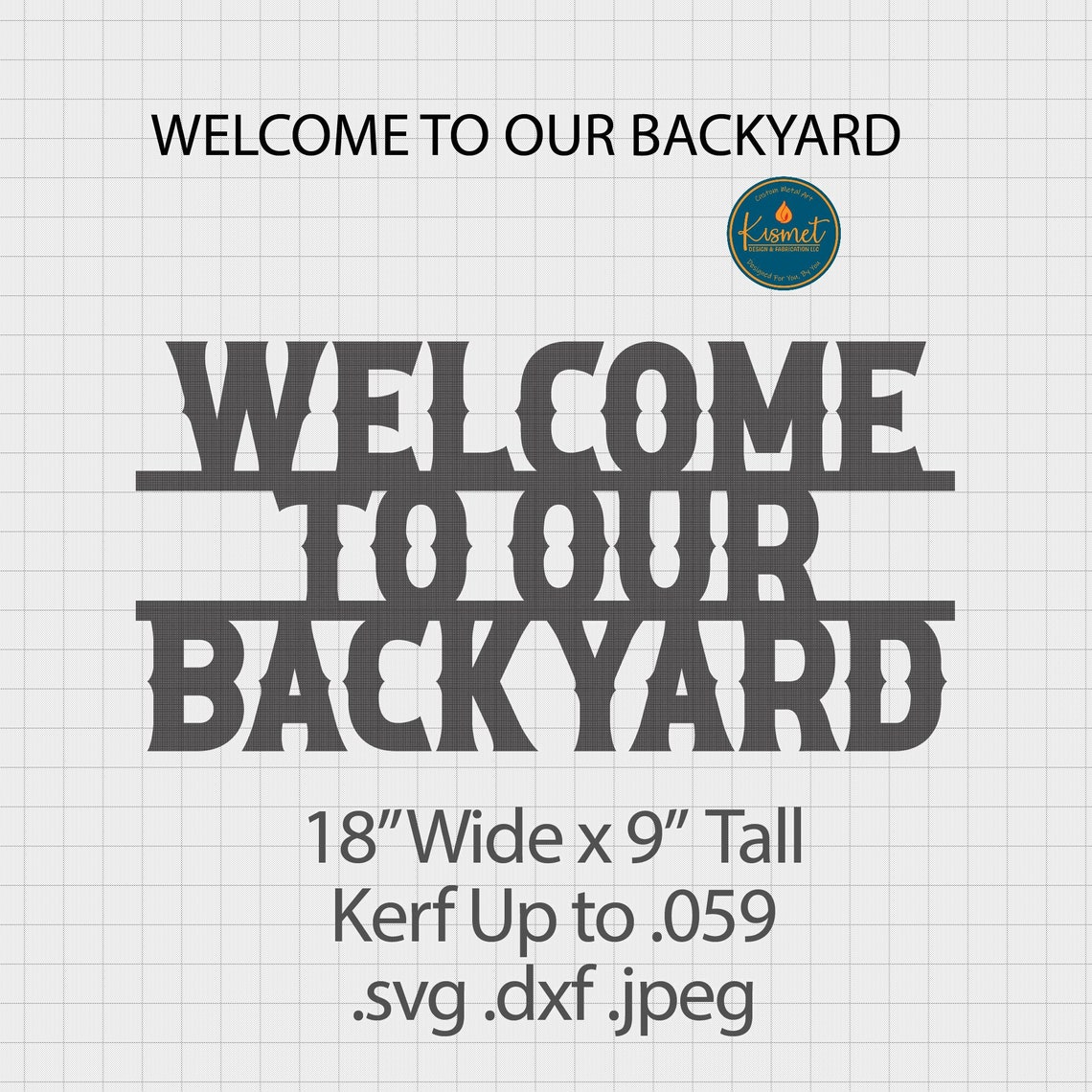 Welcome Dxf File for Cnc Plasma, Backyard Cut Files, Kismet Cut Ready ...