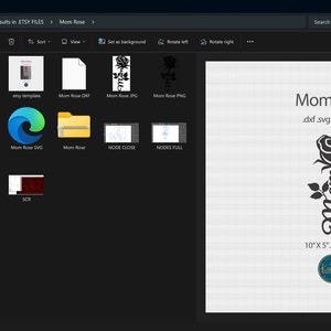 Mom Rose, DXF SVG PNG, Plasma Laser Xtool Cut Files (download) Kismet ...