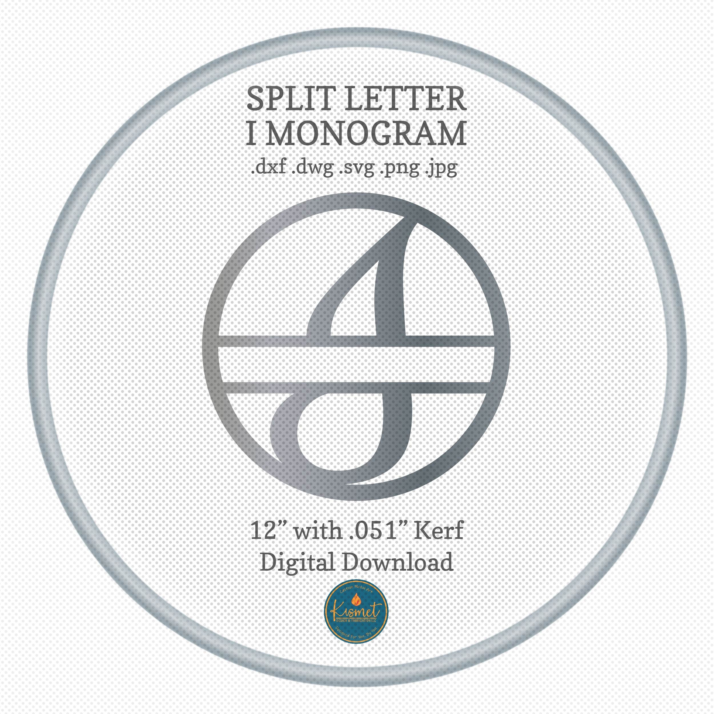 Split Letter Monogram Svg Files for Laser Cut Signs, Letter I Monogram ...