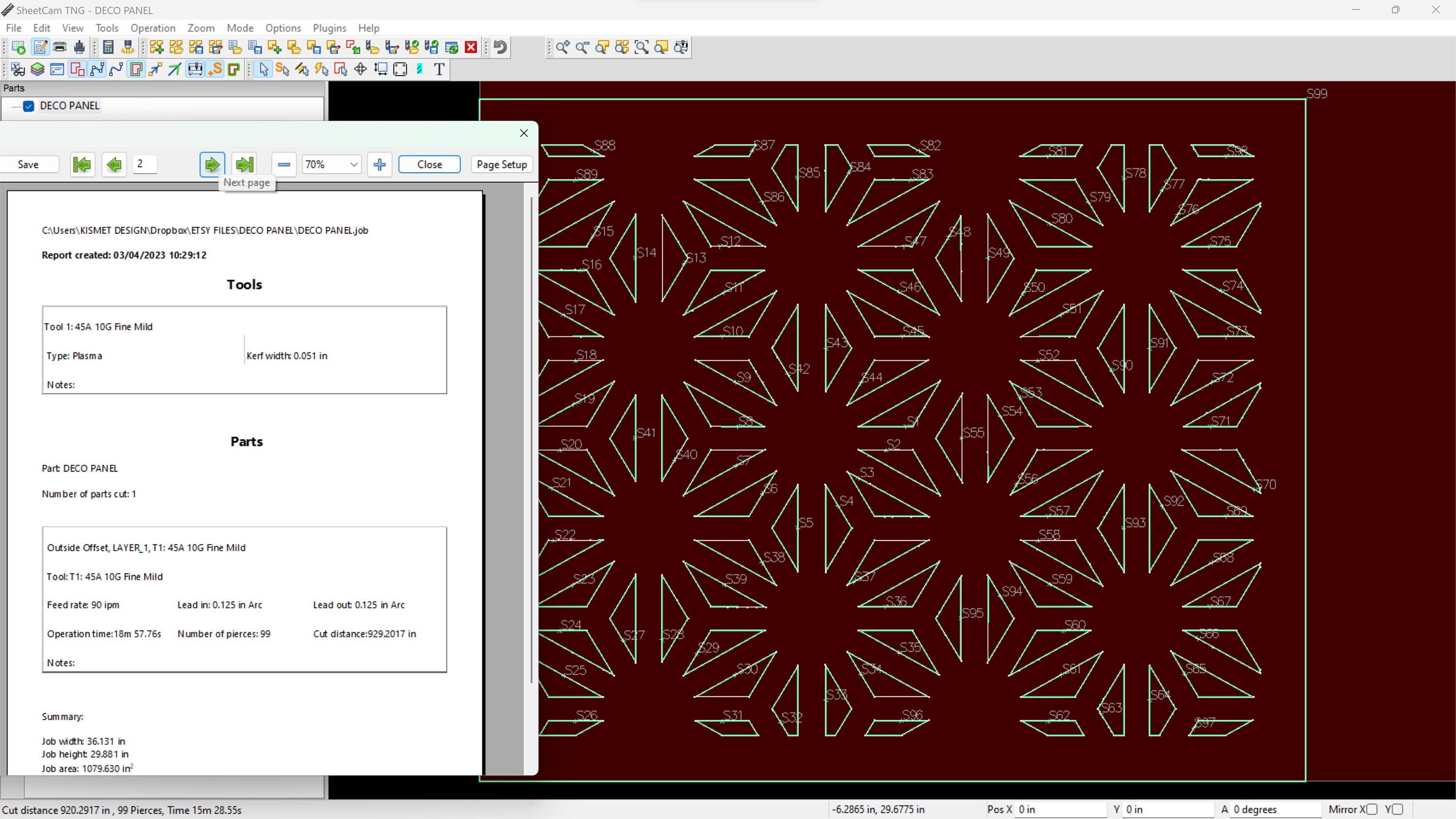Fichier dxf de panneau de balustrade pour commande numérique par ...