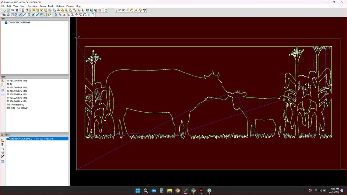 Farm Scene Dxf Files for Cnc Plasma Cutting, Cow and Calf Svg Files for ...