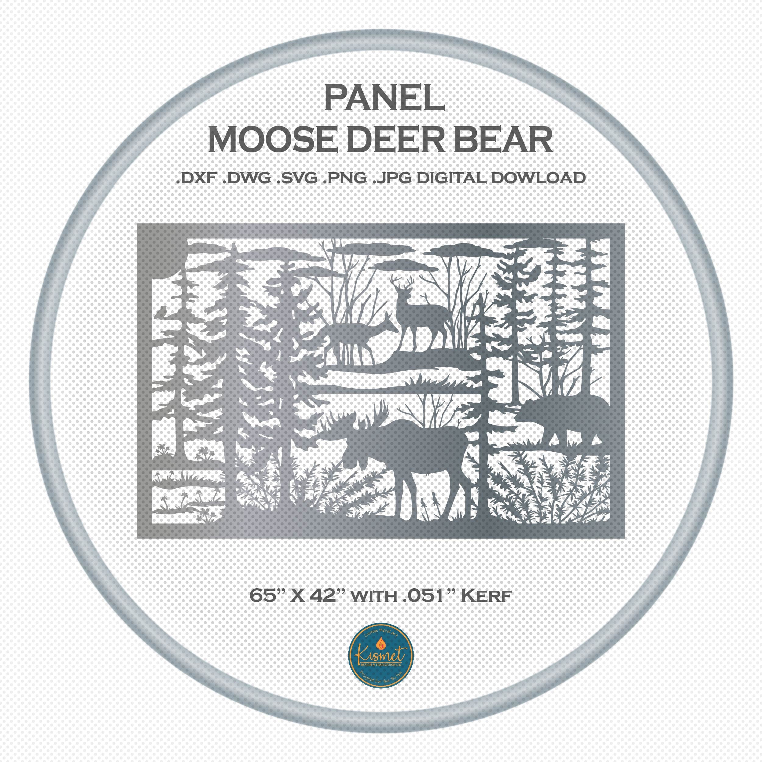 Wildlife Panel Dxf File for Cnc Plasma Cut Moose Panel Svg File for ...