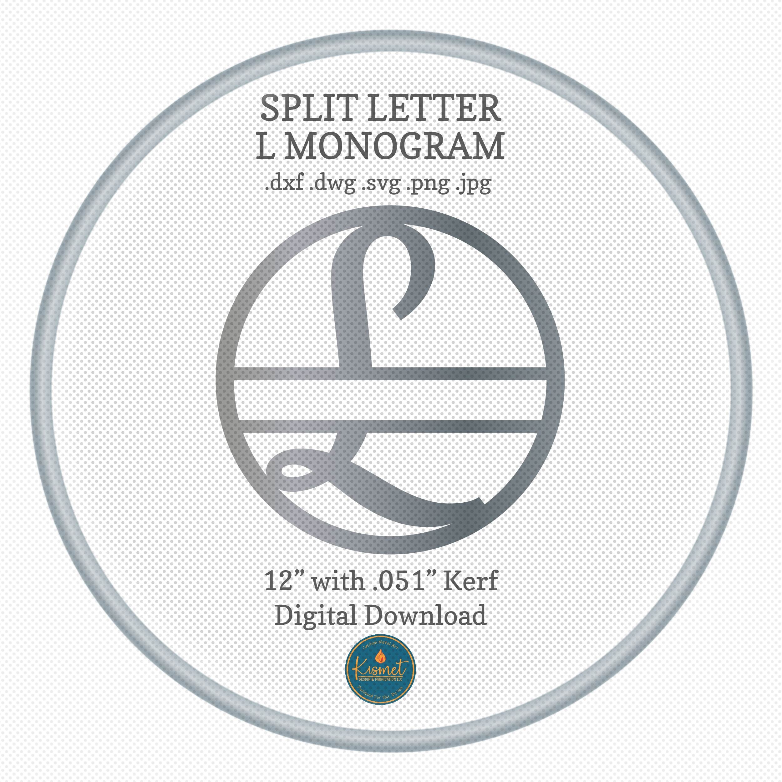 Split Letter Monogram Svg Files for Laser Cut Signs, Letter L Monogram ...