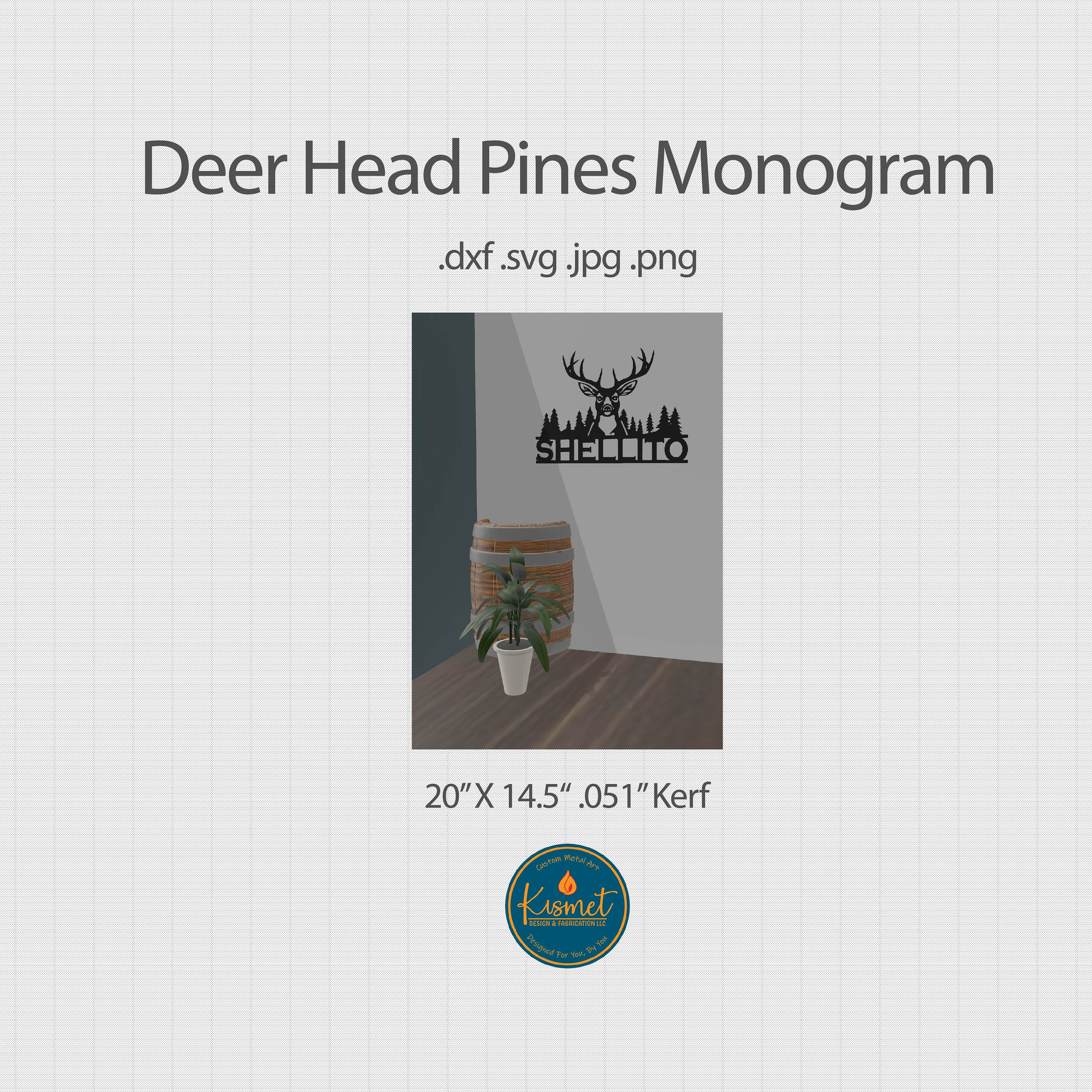 Personalized Deer Dxf File for Cnc Plasma, Hunting Dxf Cut Files for ...