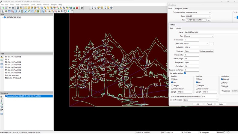 Nature Scene Dxf Files for Plasma, Moose Png Design Svg Files for Laser ...