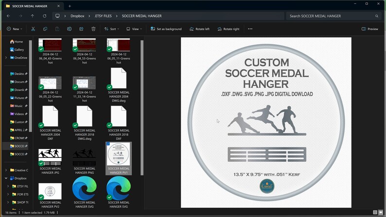 Soccer Medal Hanger SVG DXF PNG Cut Files, Plasma Laser Xtool Glowforge ...