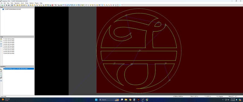 Split Letter Monogram Svg Files for Laser Cut Signs, Letter T Monogram ...